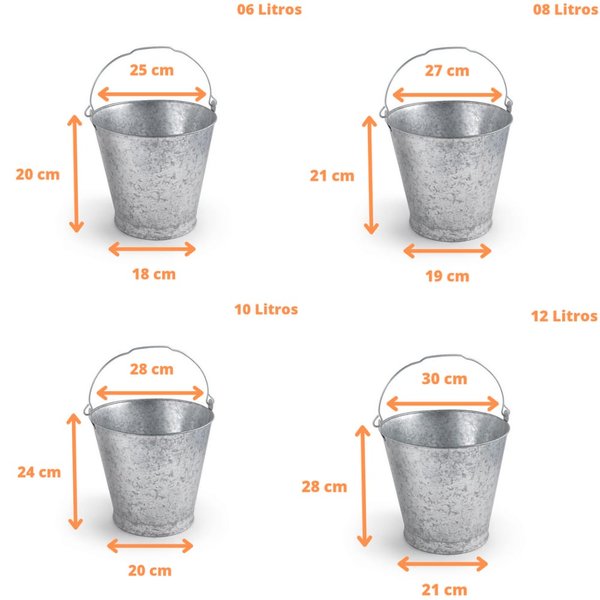 Balde Chapa Galvanizada Reforçado Olibox